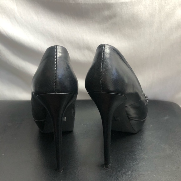 M.P.S. | Shoes | Mps Black Leather High Heels 75 Platform Mps | Poshmark